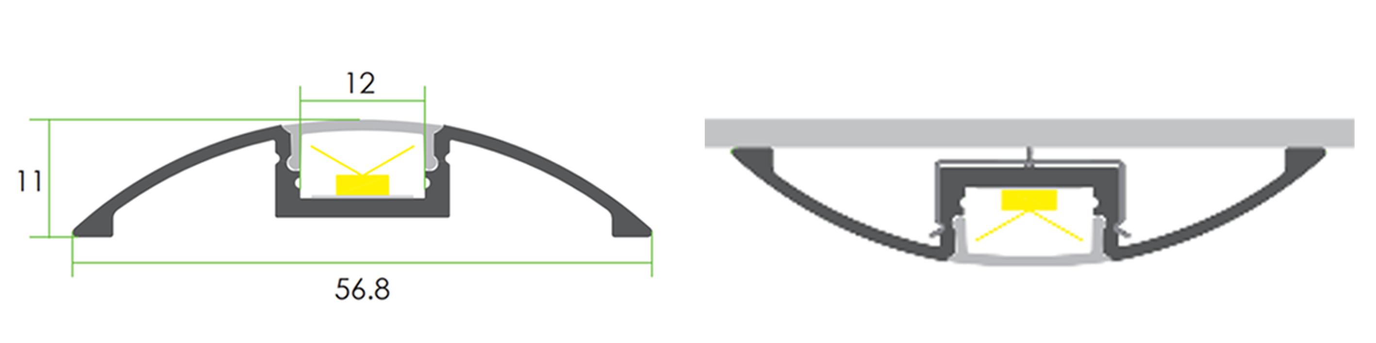 2M Arc Aluminium Extrusion