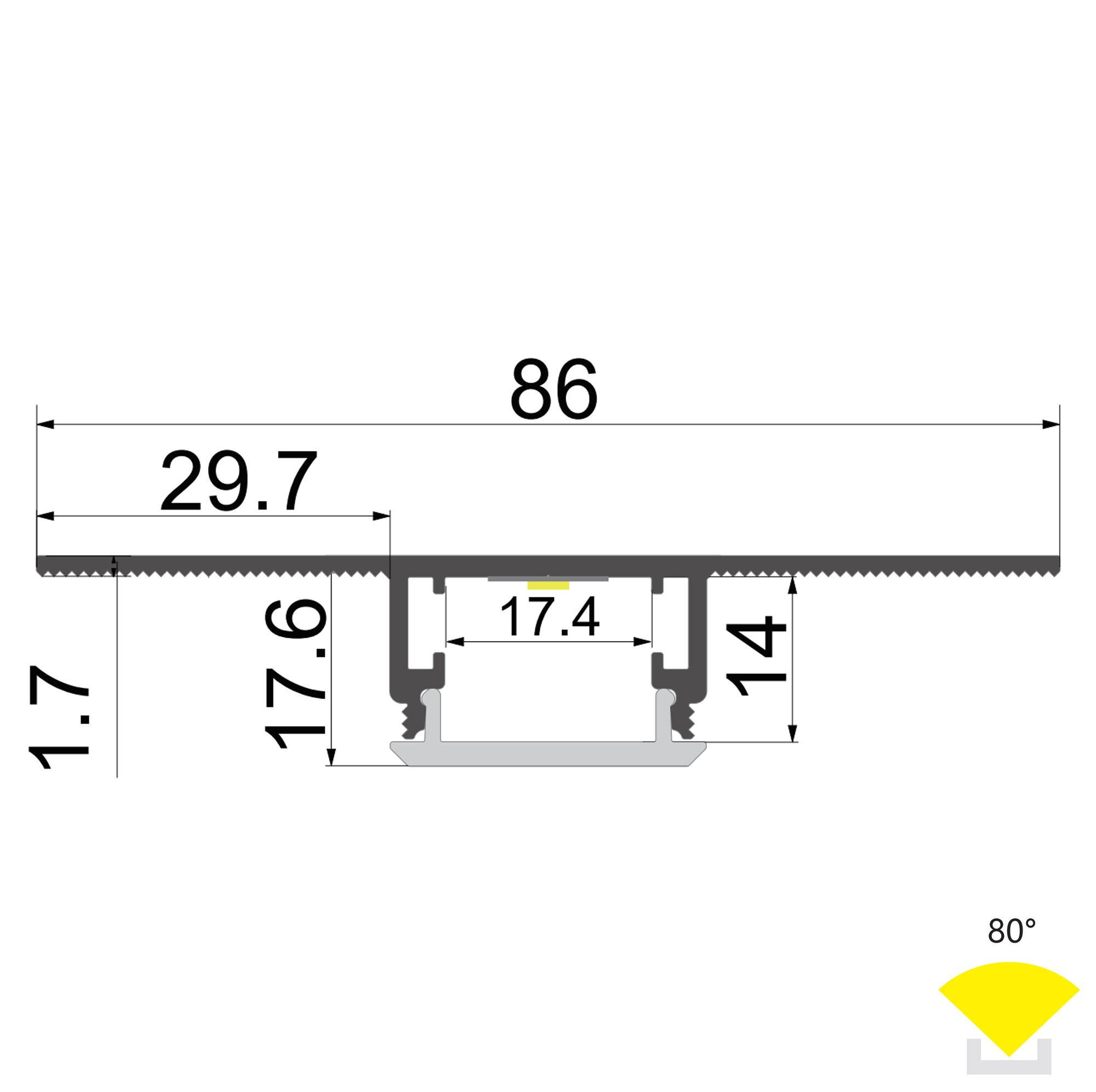 2M Trimless Aluminium Profile