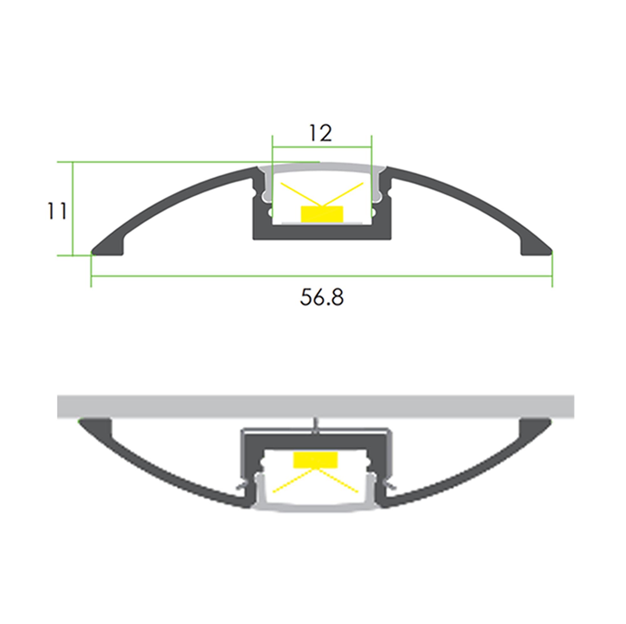 2M Arc Aluminium Extrusion